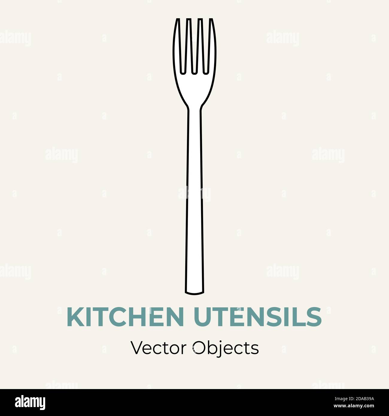 Fork vector isolated illustration. Vector line illustration logo icon ...