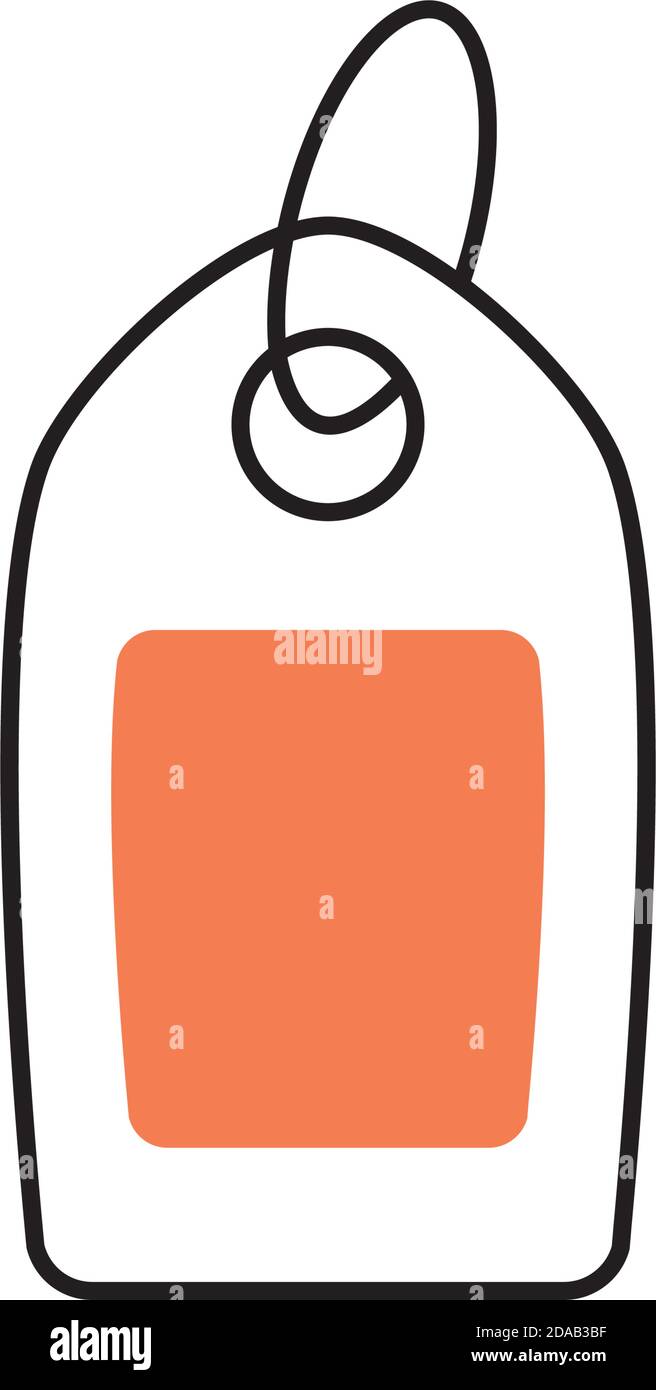 tag icon over white background, half line half color style, vector ...