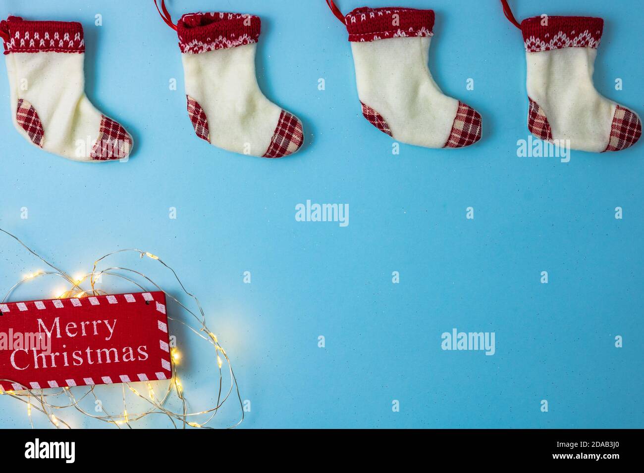 Decorated Christmas background with christmassy ornaments and ...