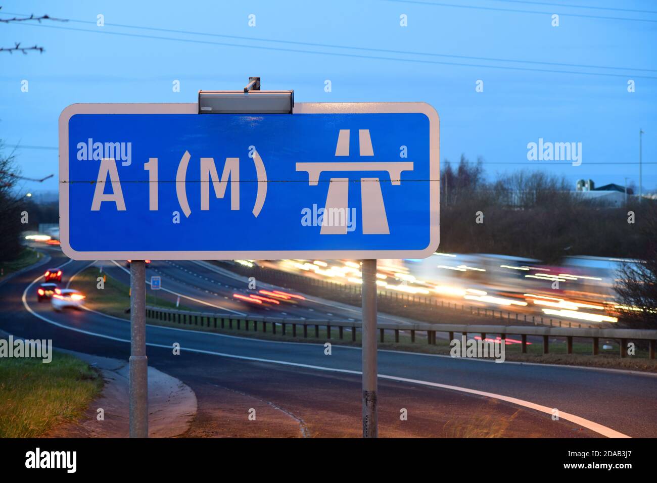 A1 m motorway sign hi-res stock photography and images - Alamy