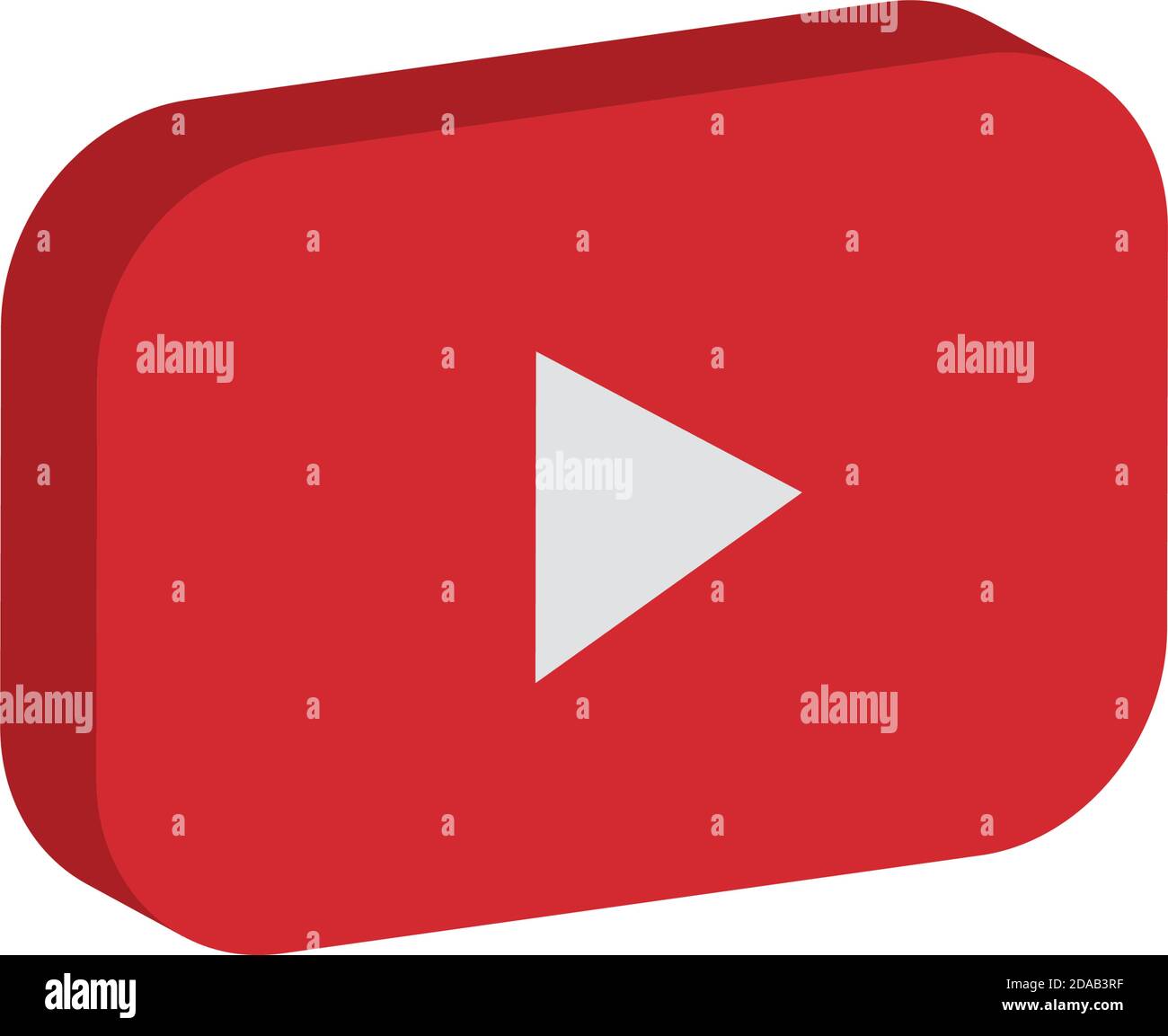 youtube social network logo icon over white background, isometric style ...