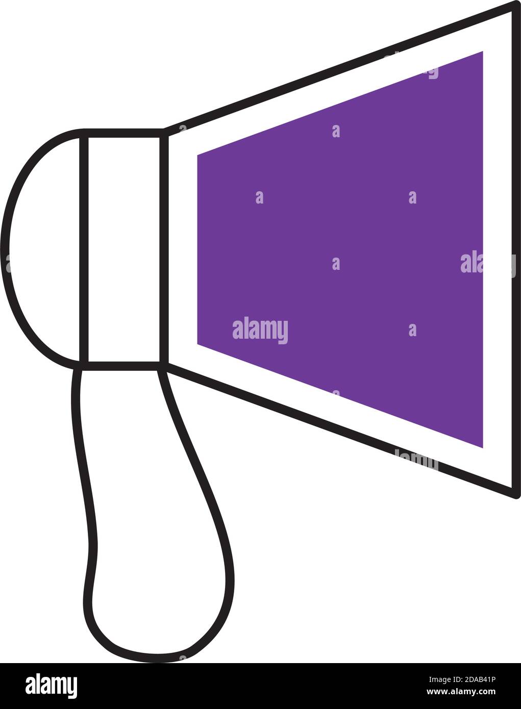 megaphone device icon over white background, half line half color style ...