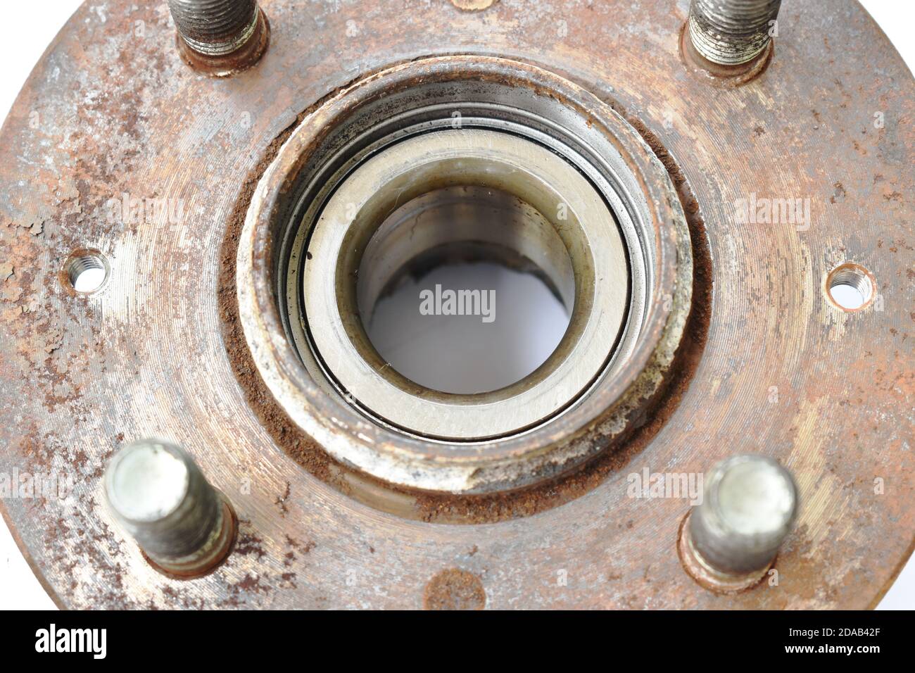 broken back car wheel bearing for braking on white background Stock ...