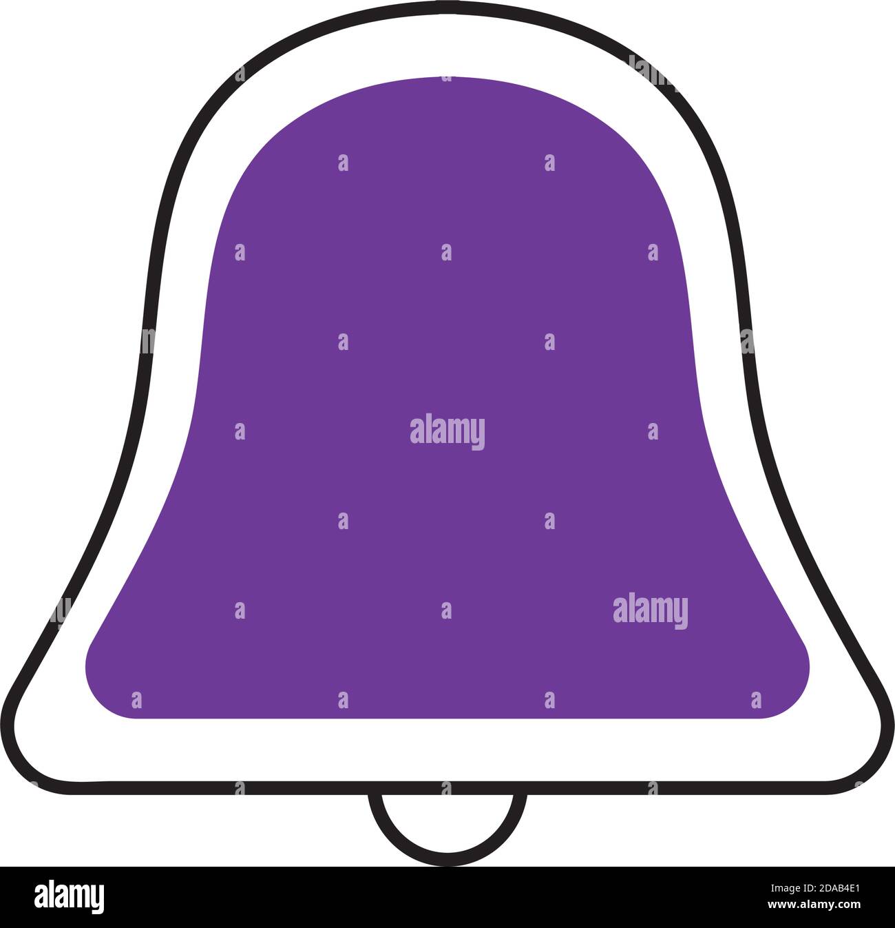 bell icon over white background, half line half color style, vector ...