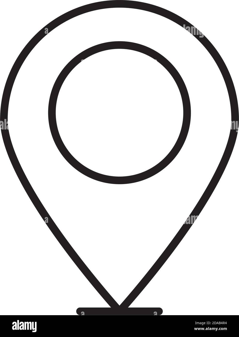 location pin icon over white background, line style, vector ...