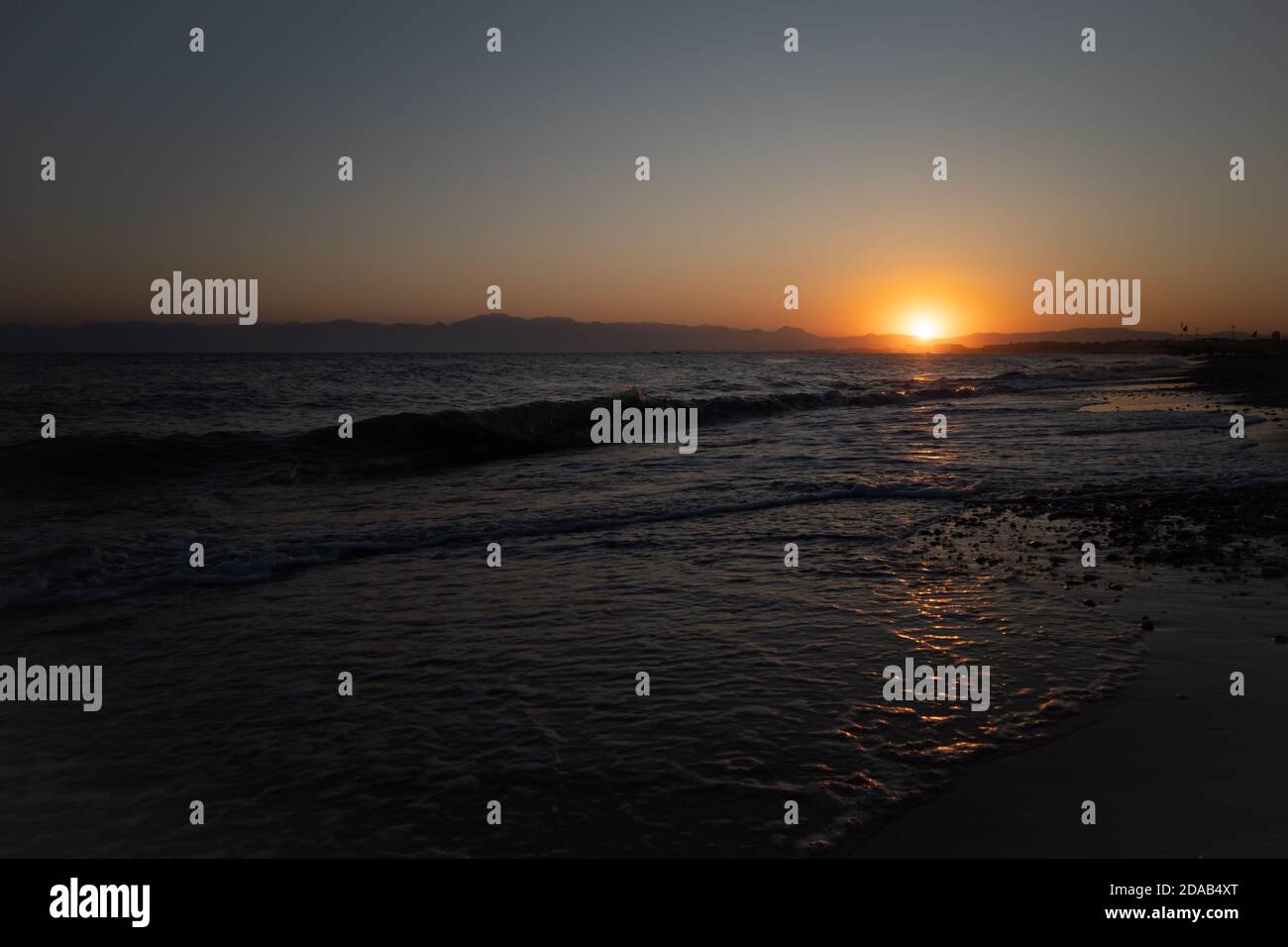 Beautiful blazing sunset sea landscape. Amazing summer sunset view on ...