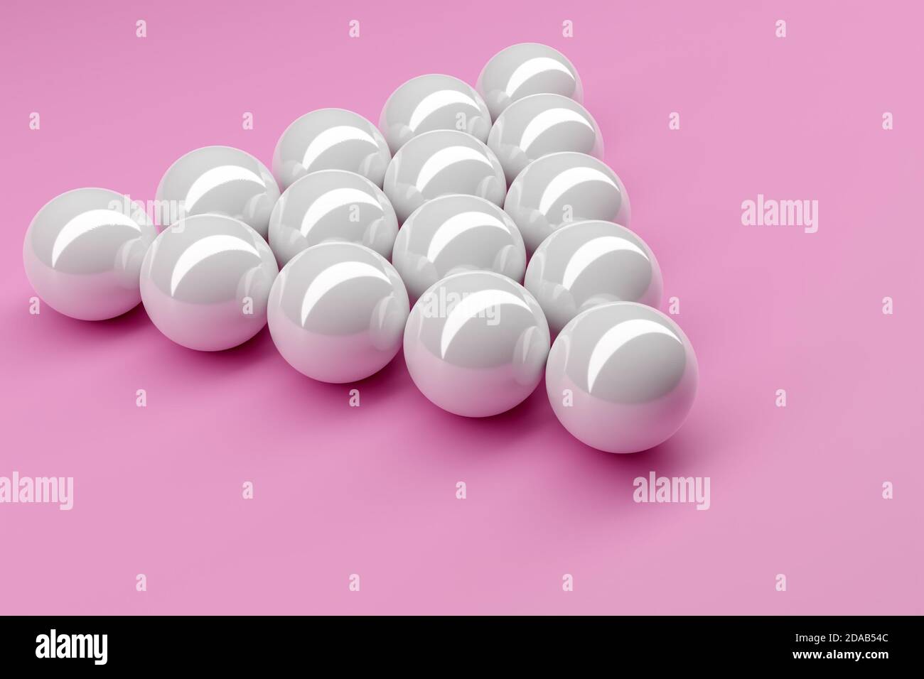 3d illustration of white billiard balls on a pink background ...