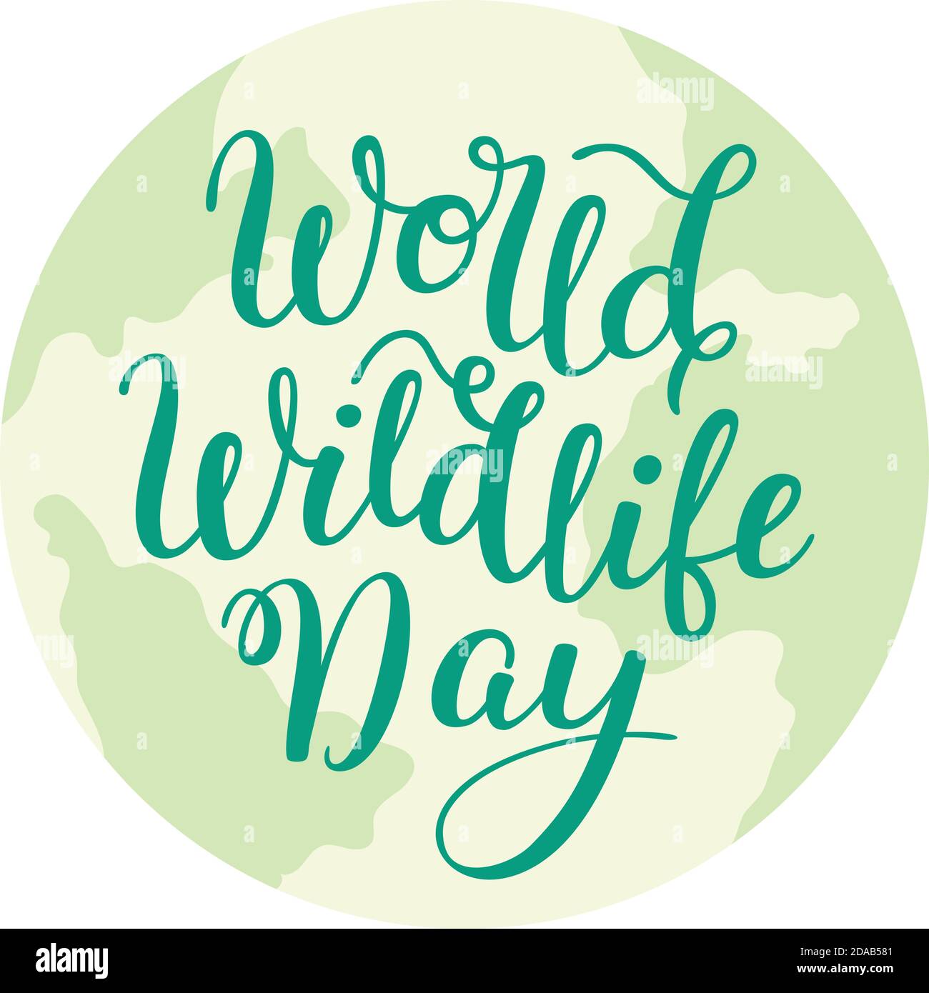 Hand lettering World Wildlife Day. Template greeting card, poster Stock ...
