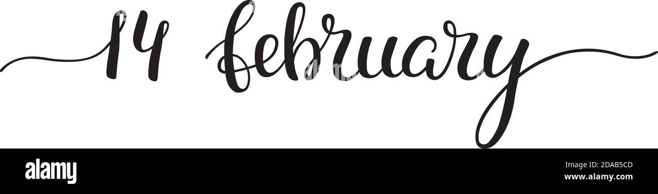 Hand lettering 14 February. Template greeting card, poster Stock Vector ...