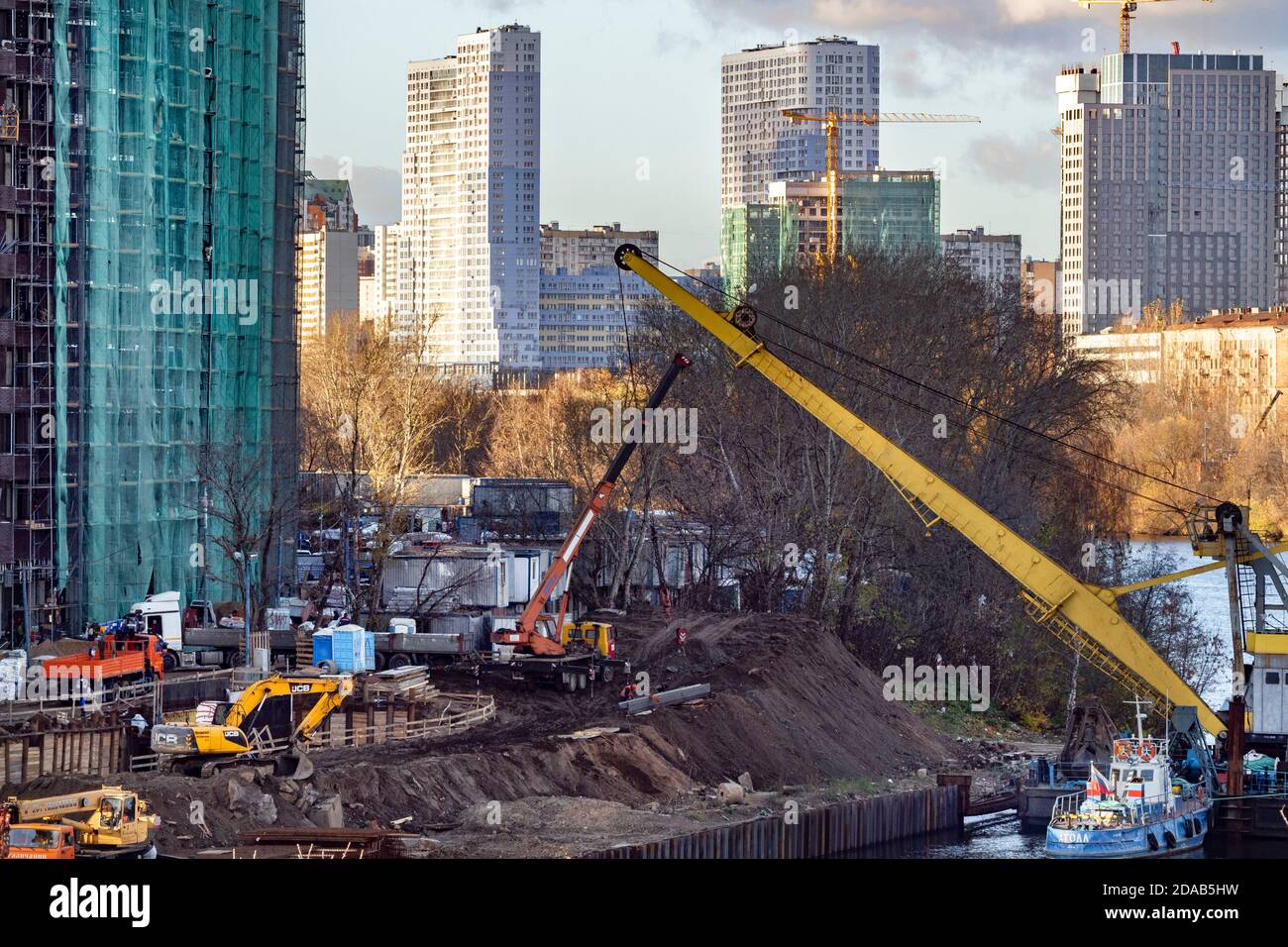 Russia, Moscow. New apartment buildings under construction Stock Photo ...