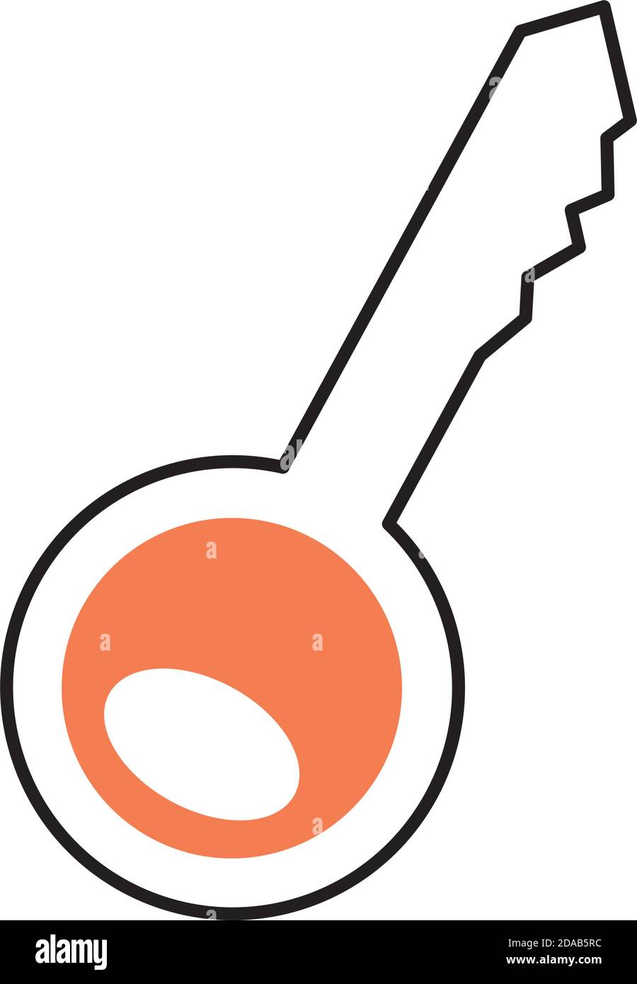 key icon over white background, half line half color style, vector ...