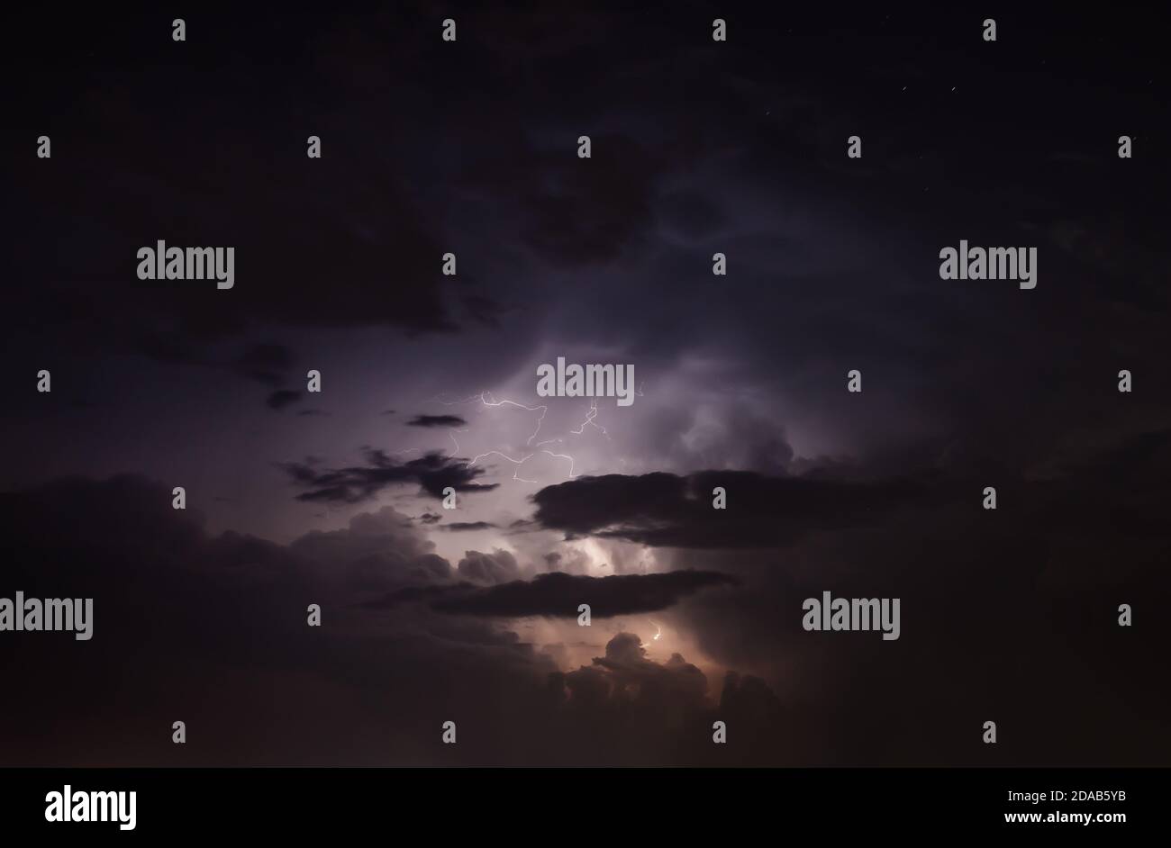 Natural background. Night sky with thunderstorm and lightning Stock ...