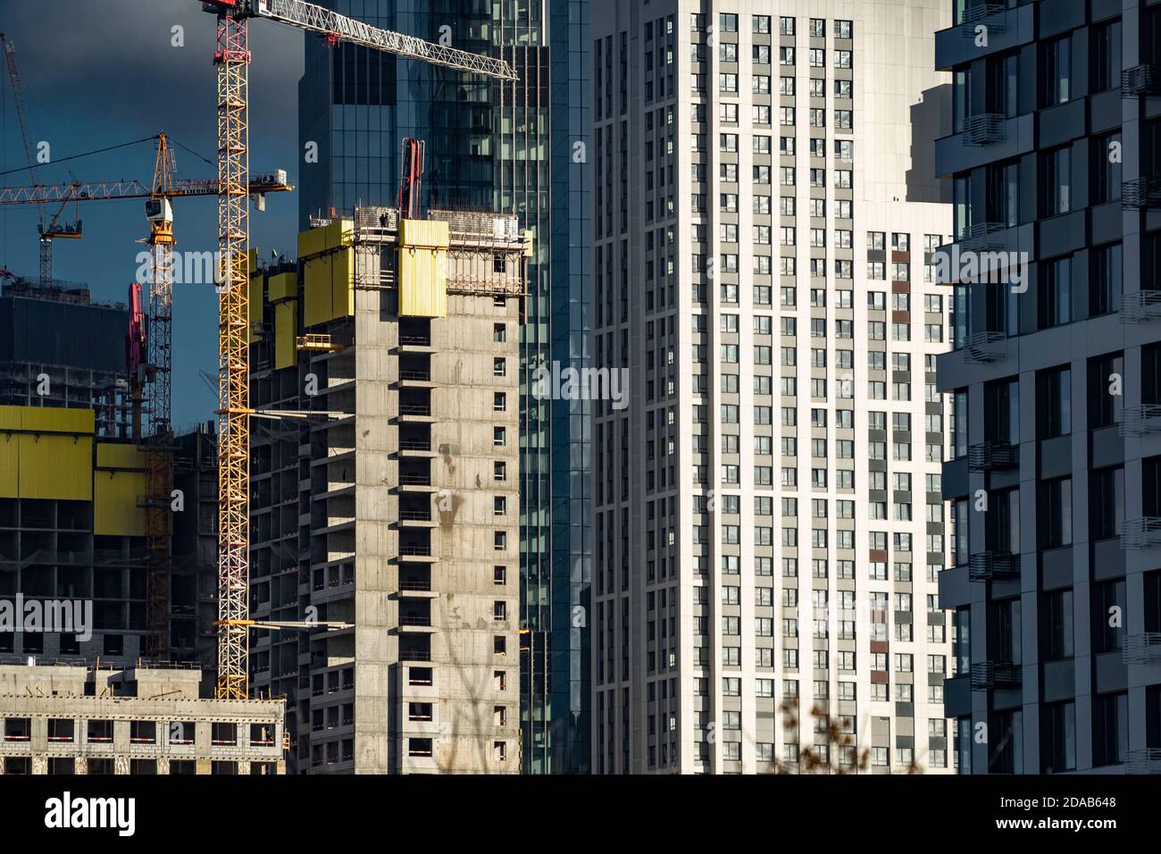 Russia, Moscow. New apartment buildings under construction Stock Photo ...