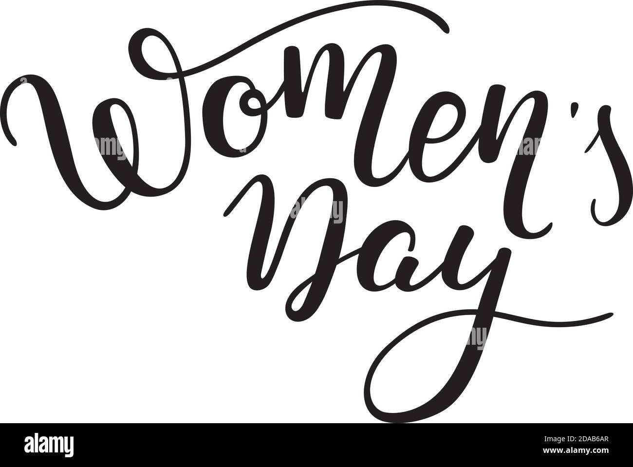 Hand lettering Women's Day on a white background. International Women's ...