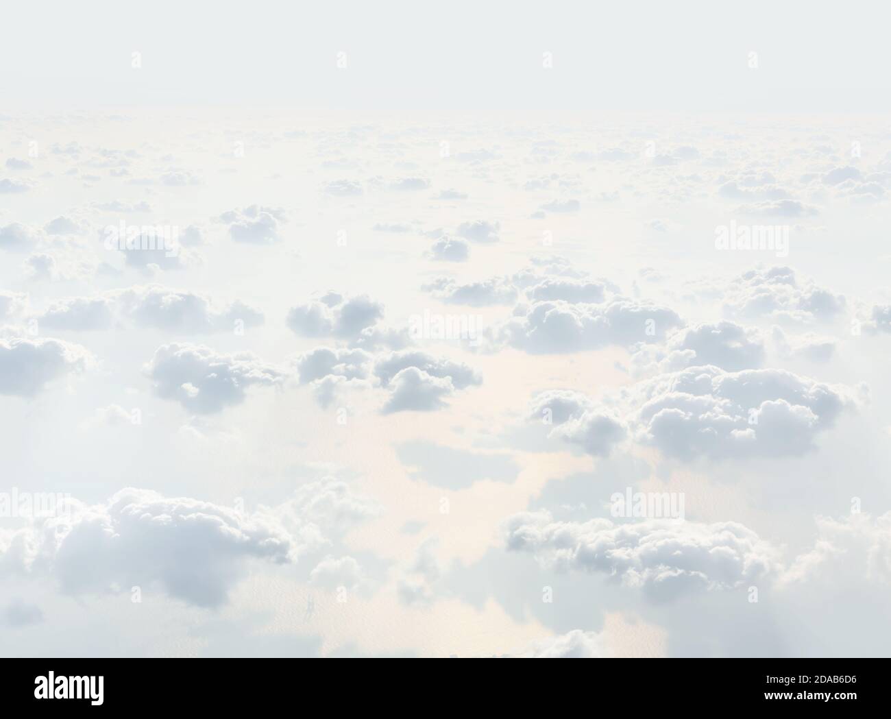 Sky with clouds, a view from an aeroplane above the clouds. Abstract ...