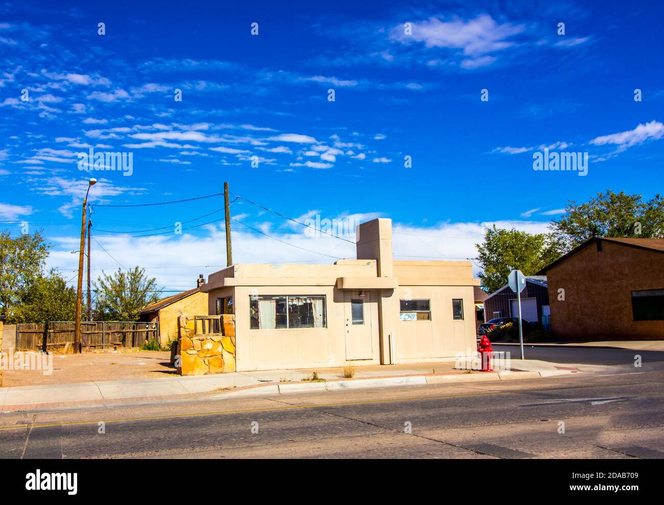 Small Abandoned Commercial Building In Depressed Area Stock Photo - Alamy