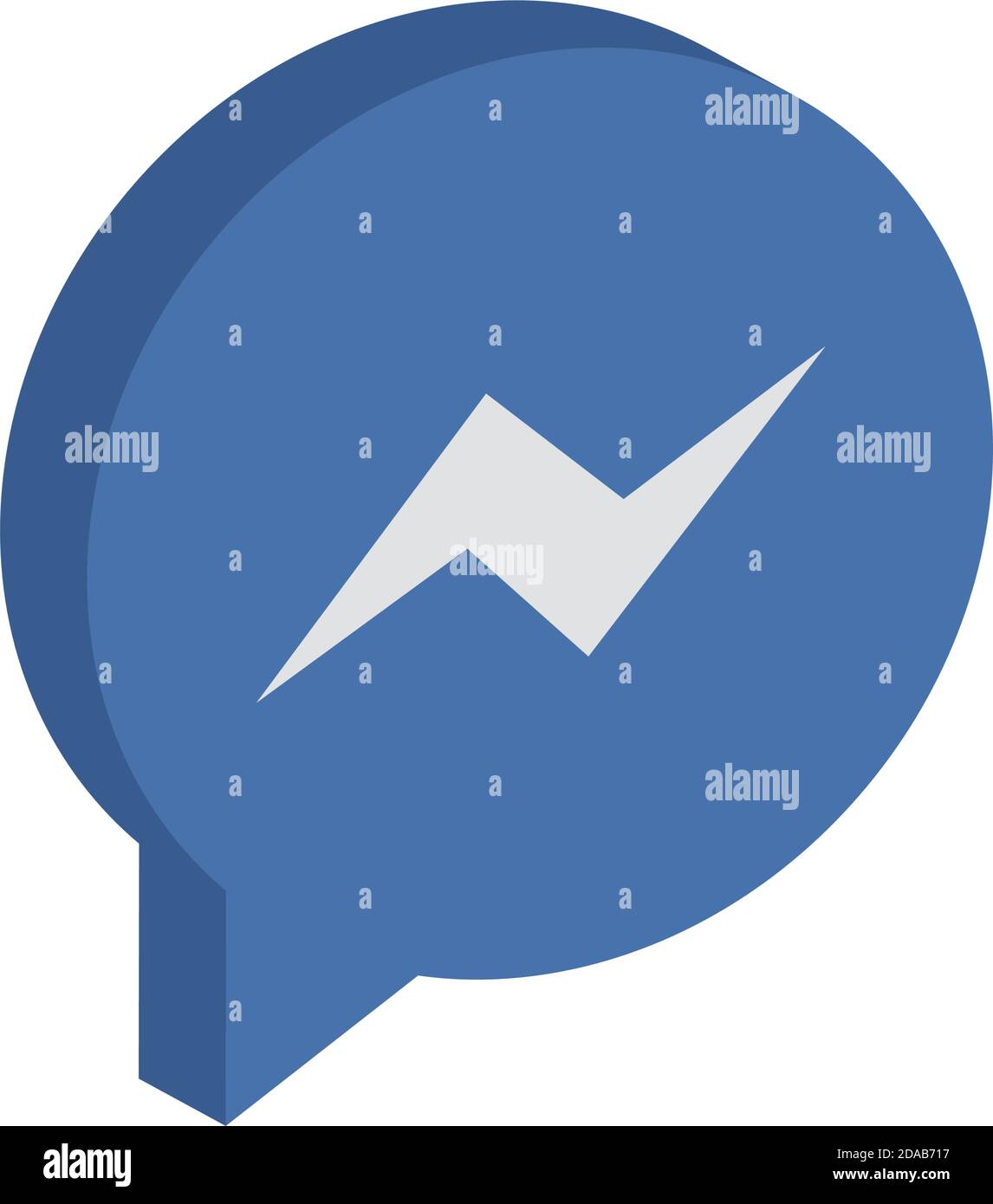 facebook messenger instant messaging logo icon over white background ...