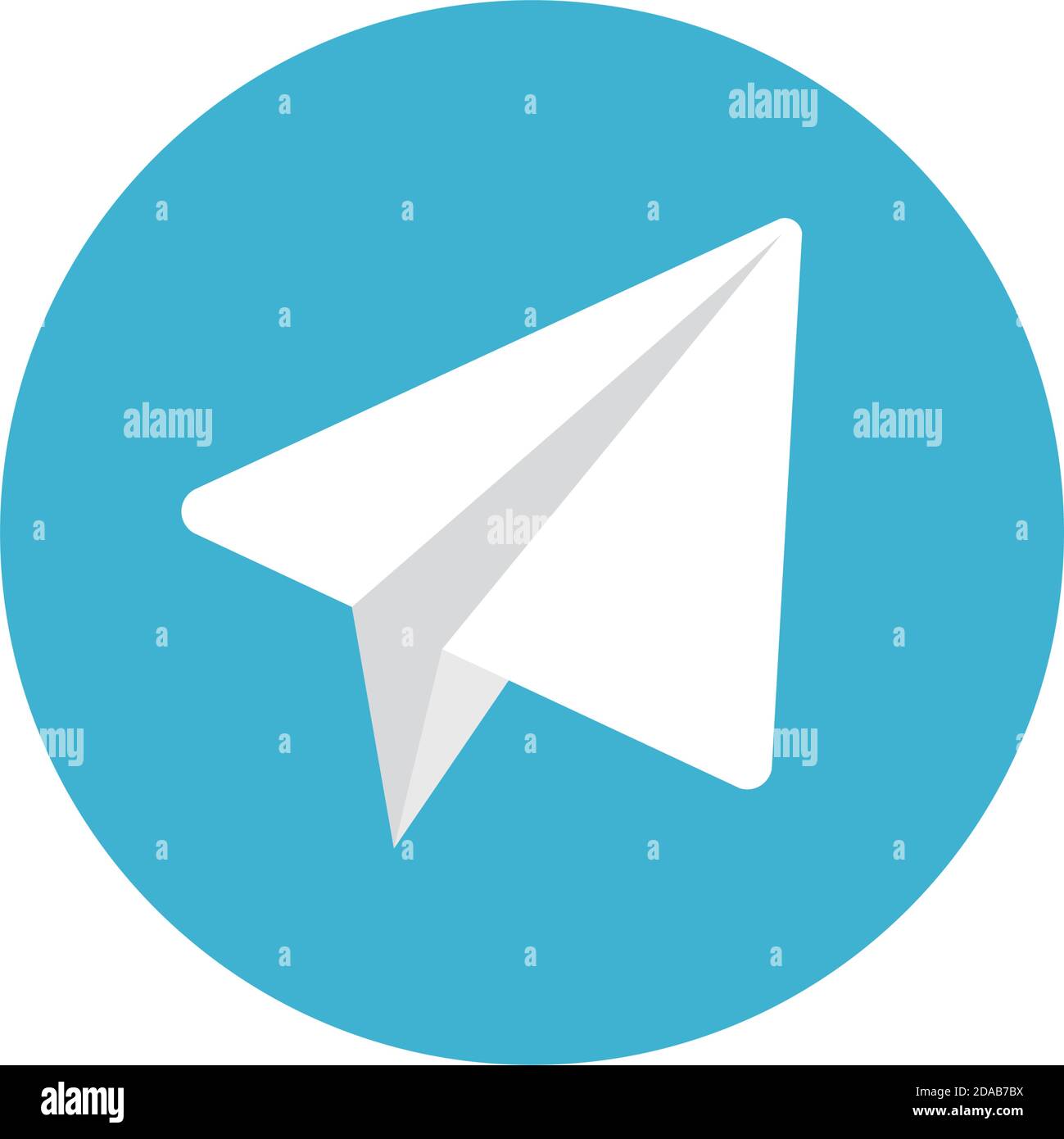 telegram instant messaging logo icon over white background, flat style ...
