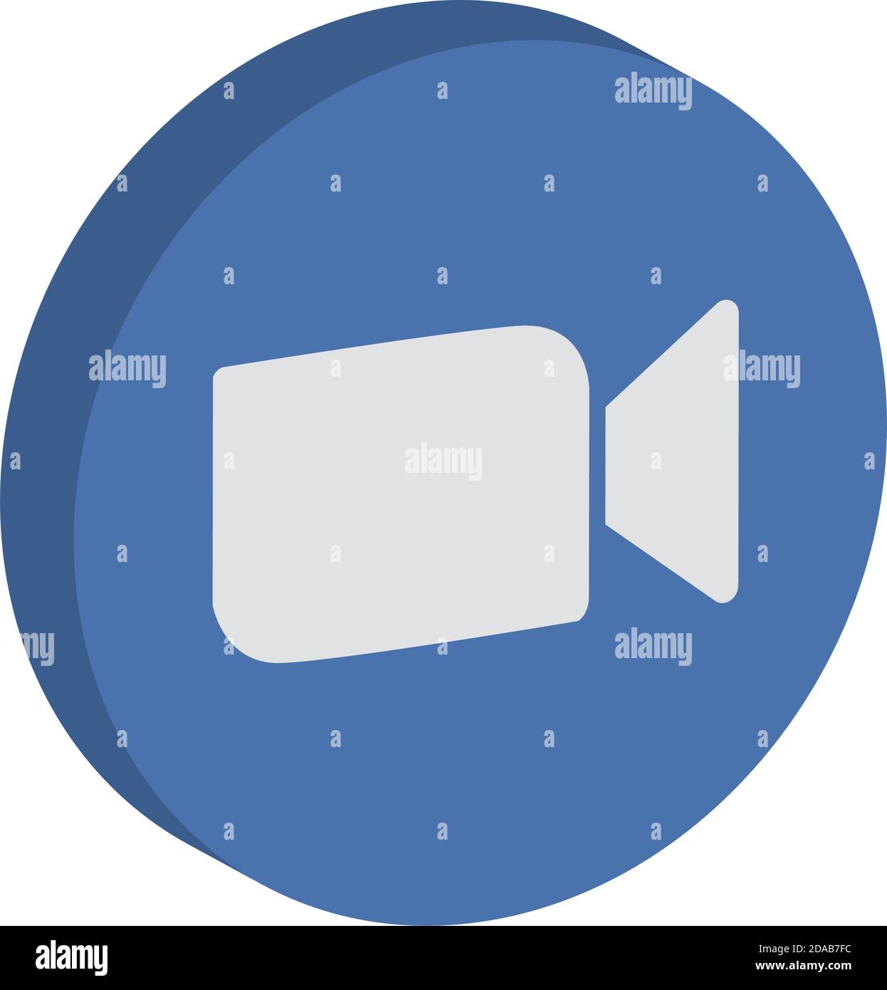 zoom social media logo icon over white background, isometric style ...