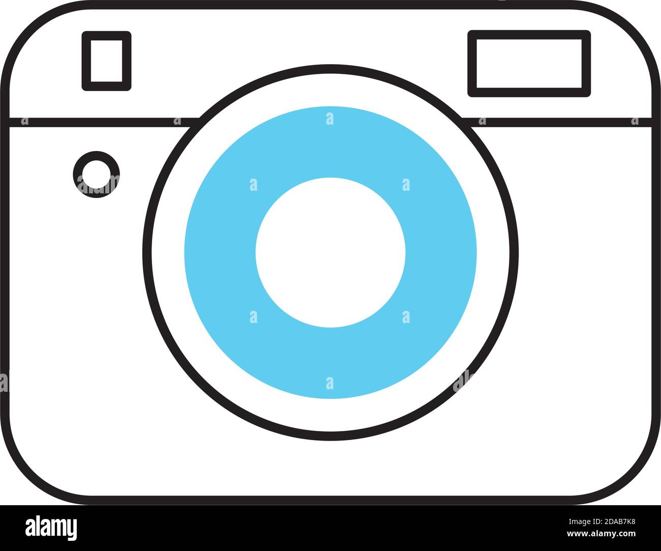 camera icon over white background, half line half color style, vector ...