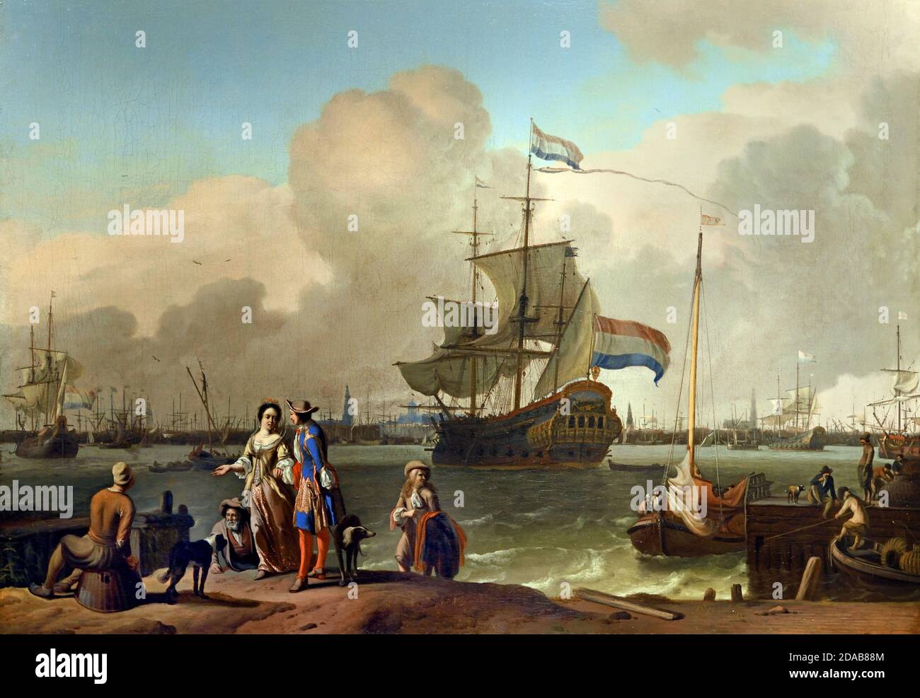 The ij for amsterdam with the frigate de ploeg hi-res stock photography ...