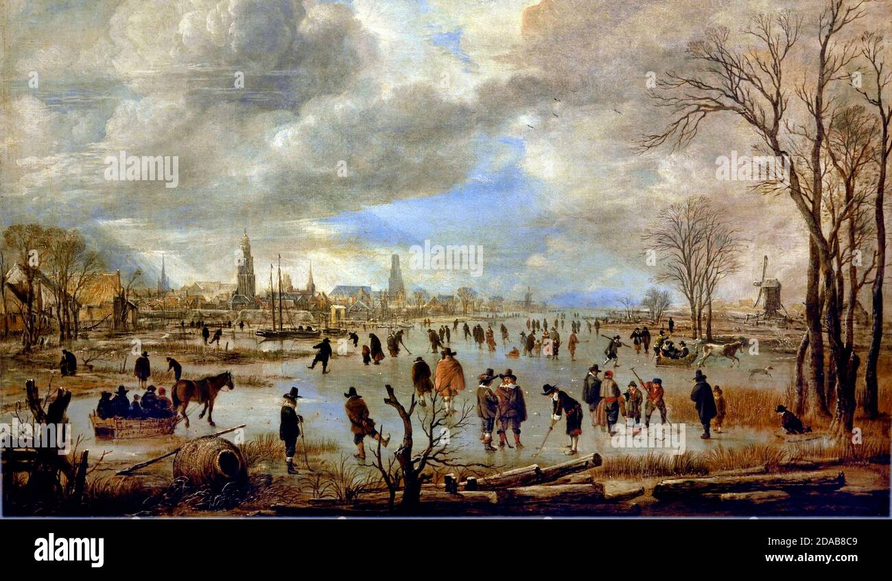 River view in winter 1655 Aert van der Neer 1603/4-1677, The ...