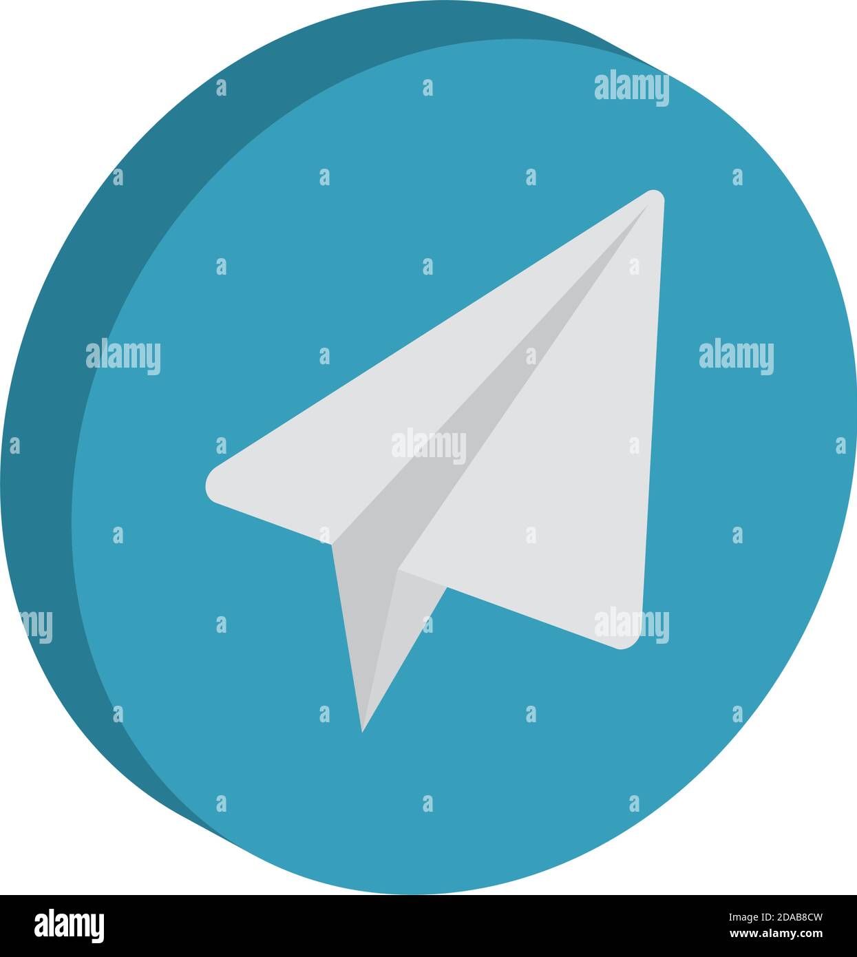 telegram instant messaging logo icon over white background, isometric ...