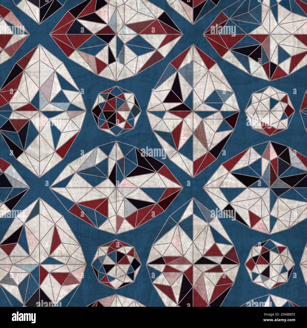 Seamless red white and blue textured retro pattern Stock Photo - Alamy