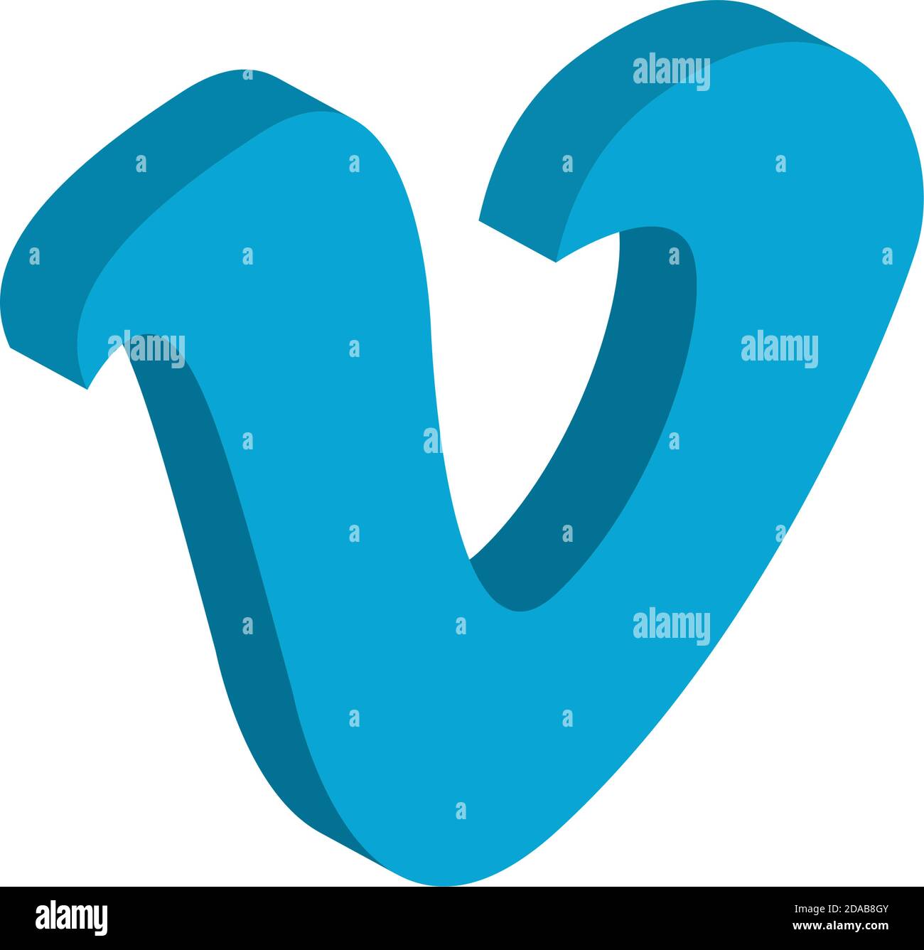 vimeo social network logo icon over white background, isometric style ...