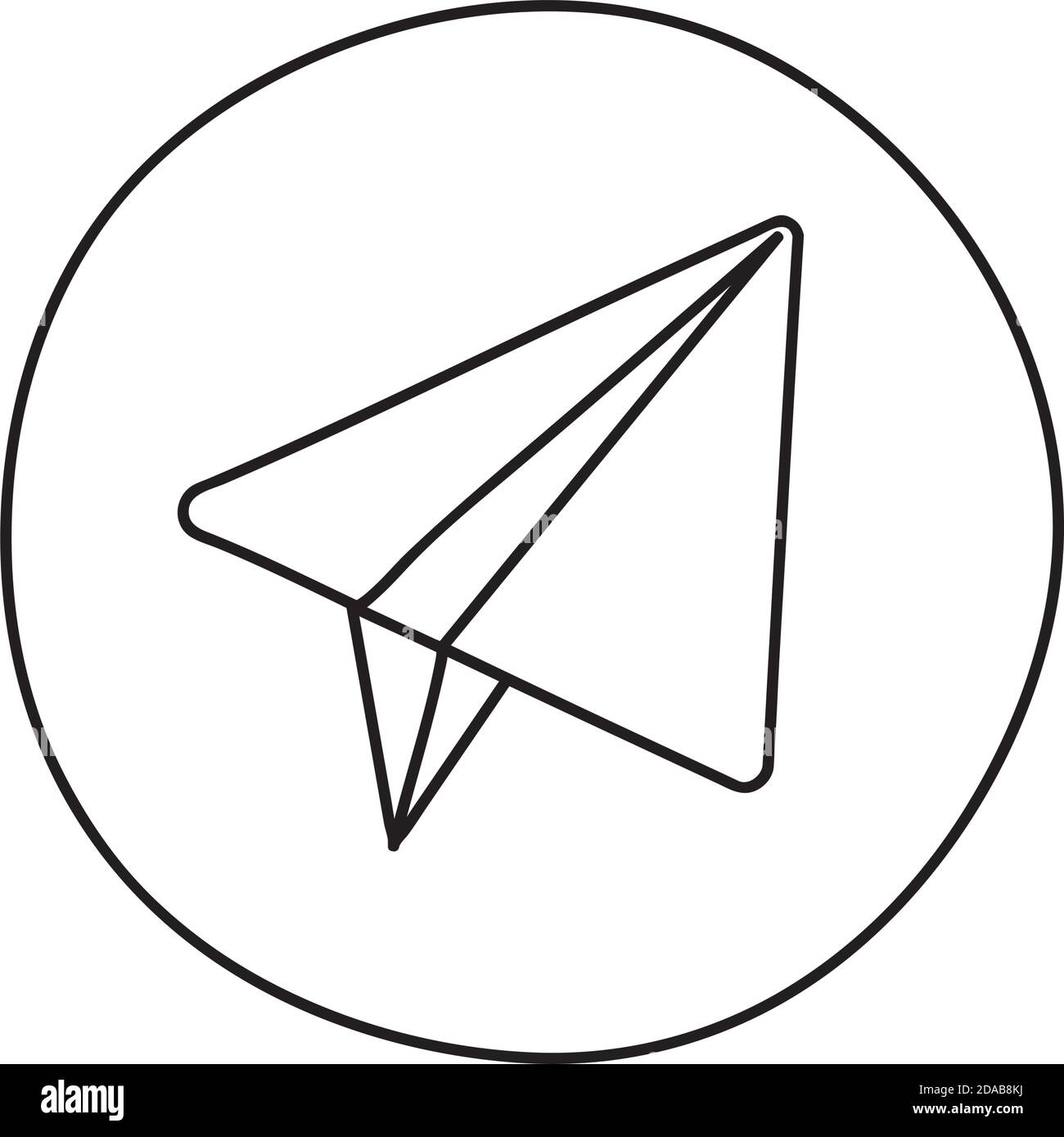 telegram instant messaging logo icon over white background, line style ...