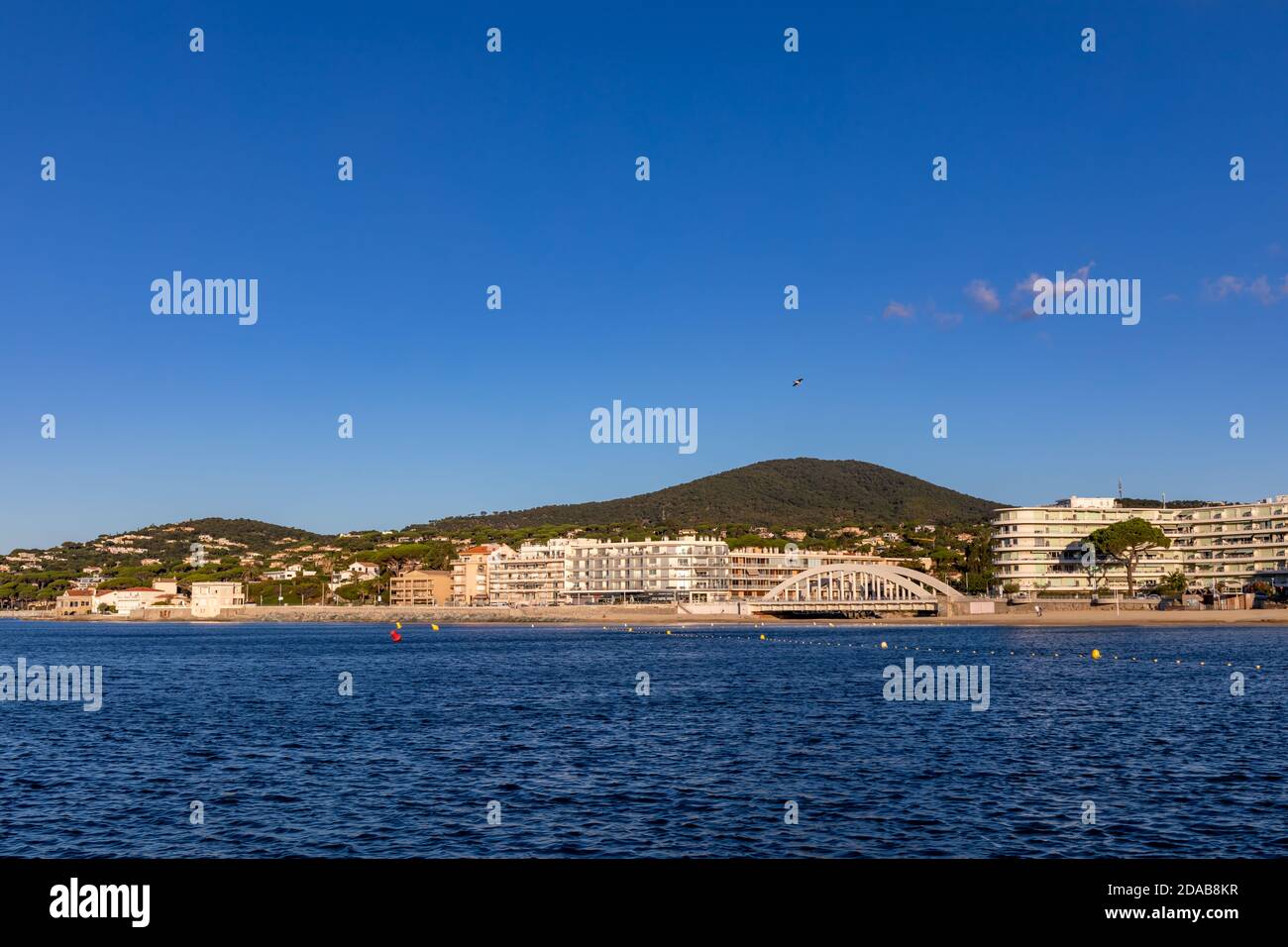 Sainte Maxime, Var, France - Sainte-Maxime bridge and the beach Stock ...