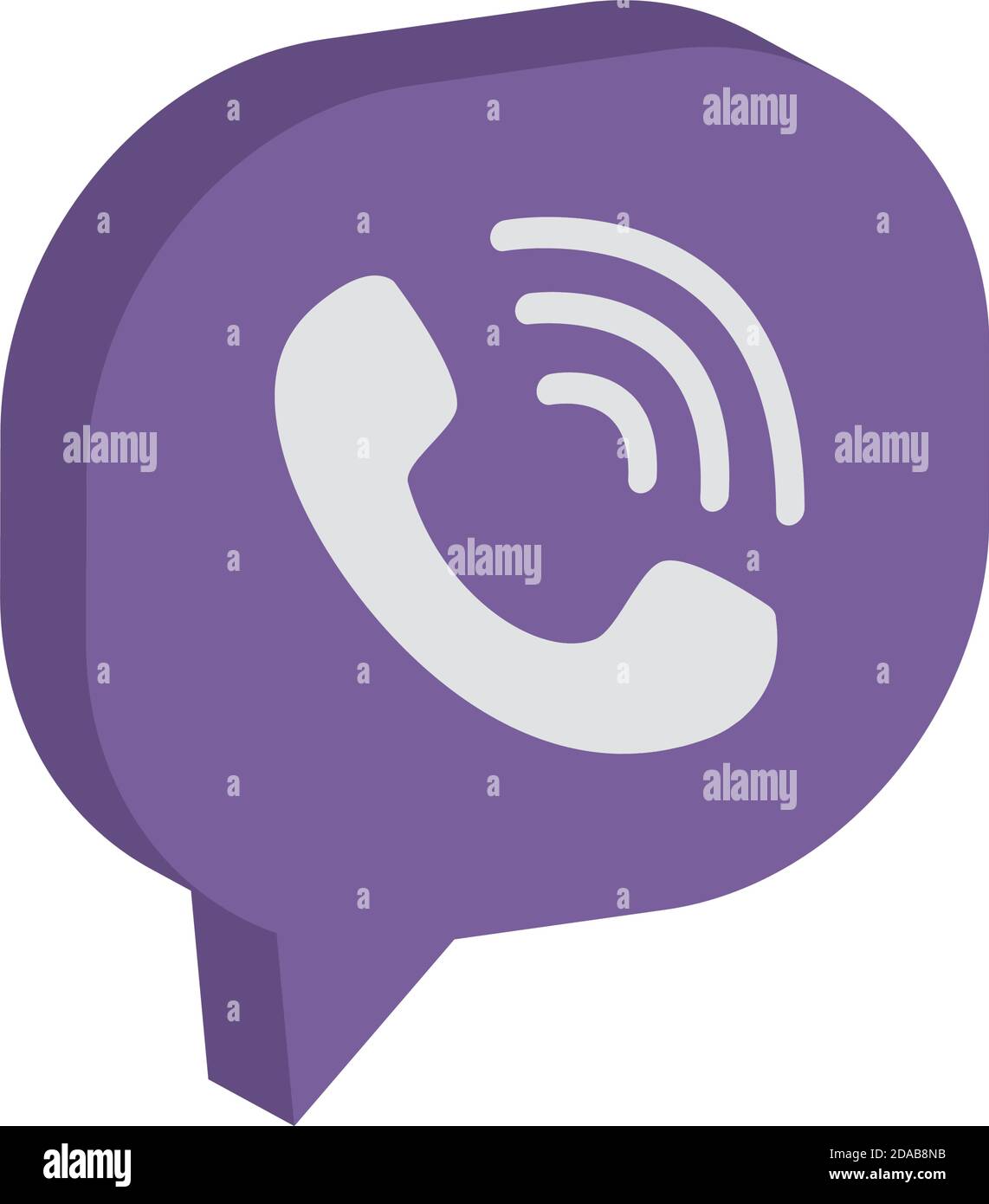 Viber instant messaging logo icon over white background, isometric ...