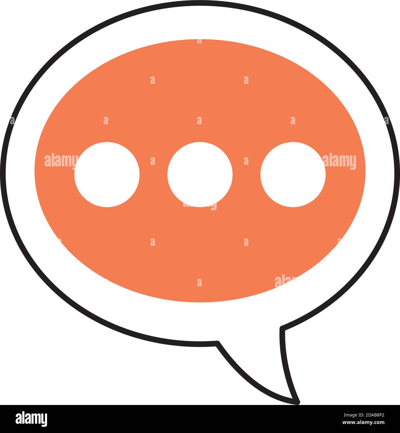 speech bubble icon over white background, half line half color style ...