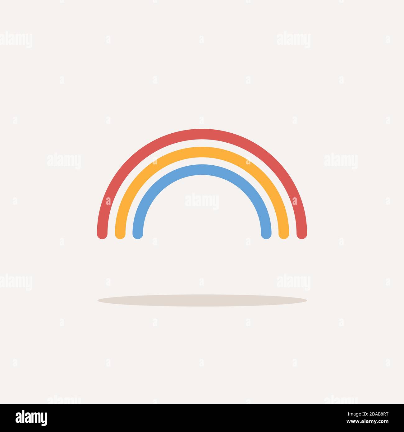 Rainbow. Color icon with shadow. Weather glyph vector illustration ...