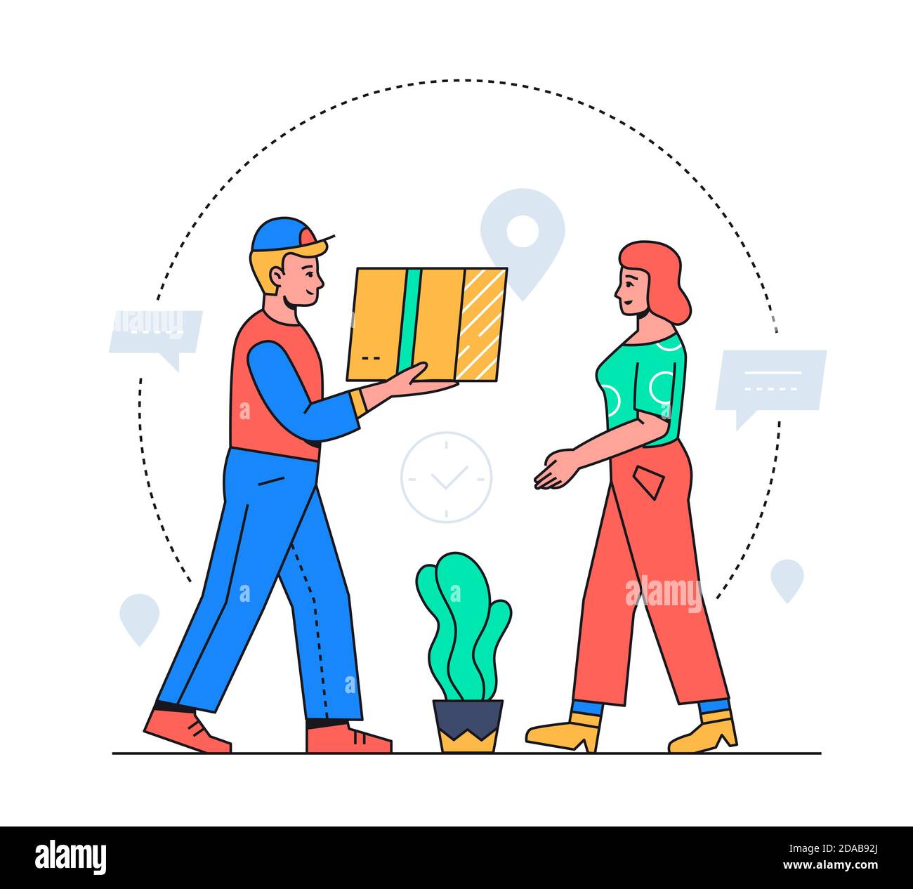 Parcel delivery service - modern flat design style illustration Stock ...