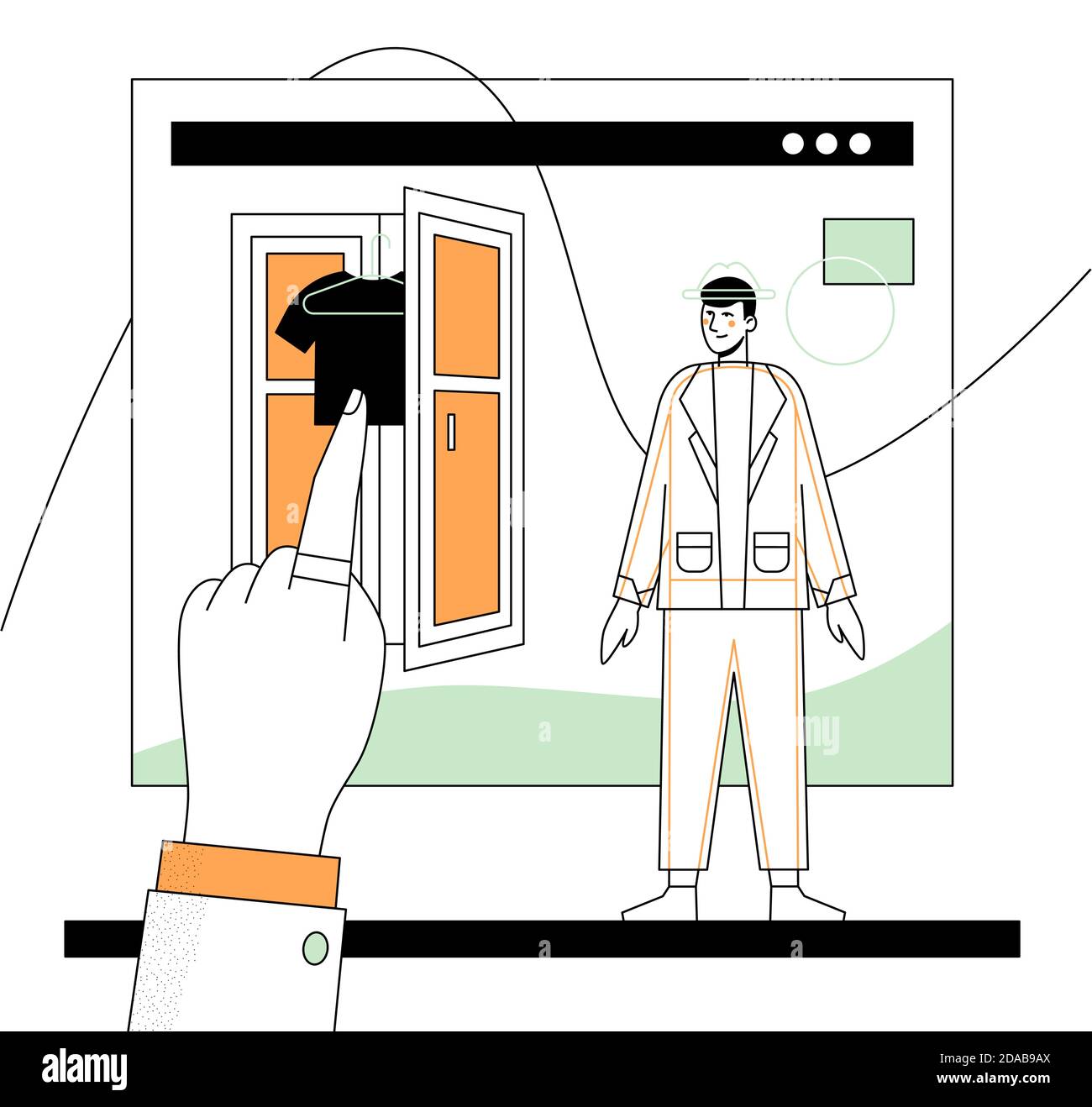 Online shopping concept colorful Stock Vector Images - Alamy