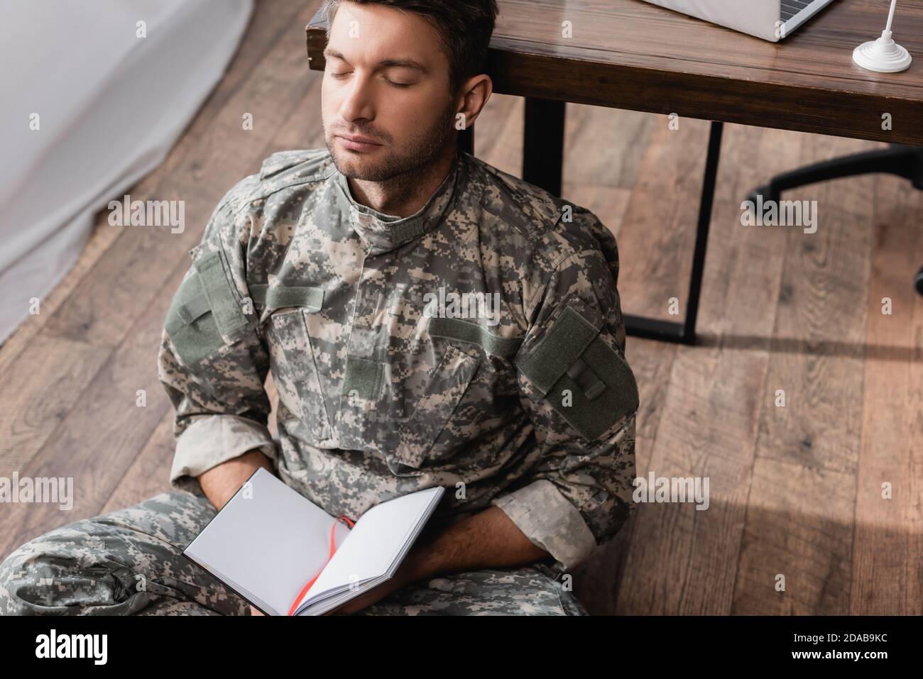 Sitting military army soldier technology communication hi-res stock ...