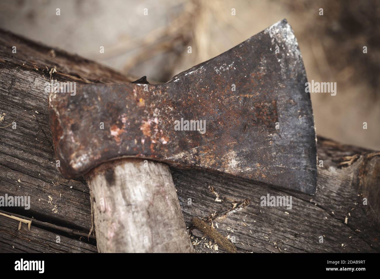 Old hatchet axe wooden handle hi-res stock photography and images - Alamy