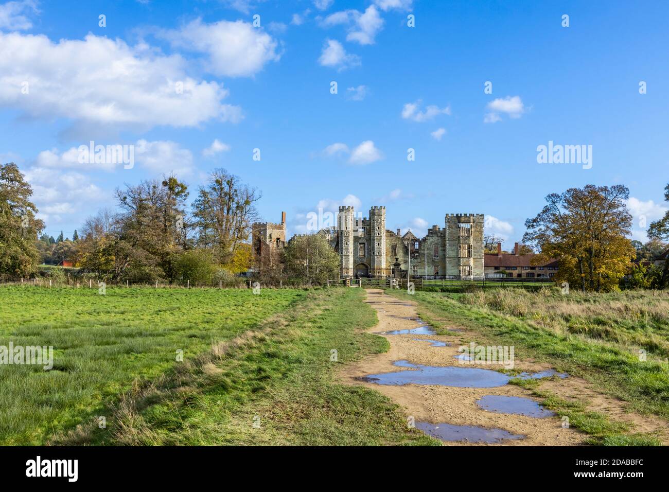 The ruins of Cowdray House (or Castle) a Tudor manor house at Cowdray ...