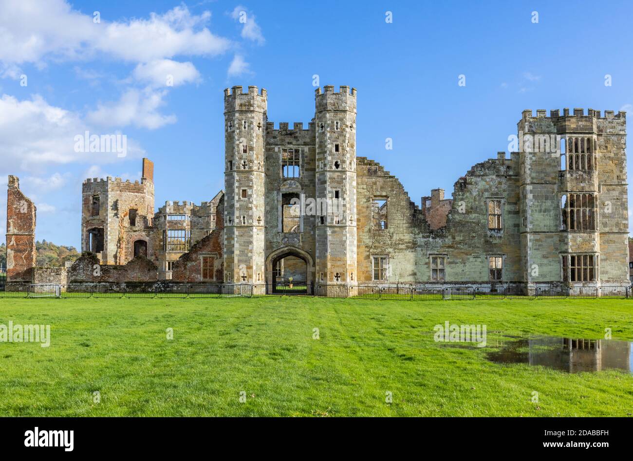 The ruins of Cowdray House (or Castle) a Tudor manor house at Cowdray ...