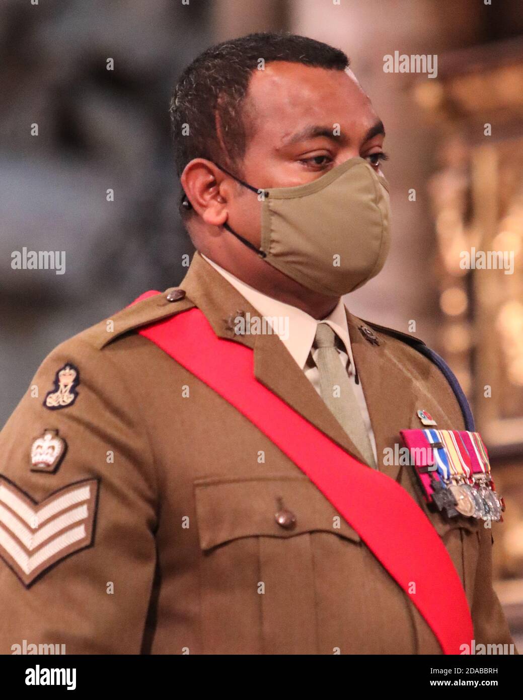 Colour Sergeant Johnson Beharry VC arrives at the High Altar during a ...