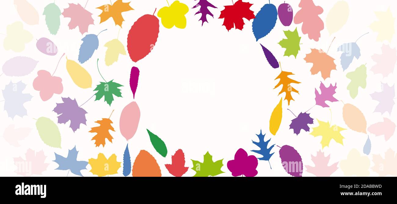 Autumn leaves in bright colors as a circle Stock Photo - Alamy