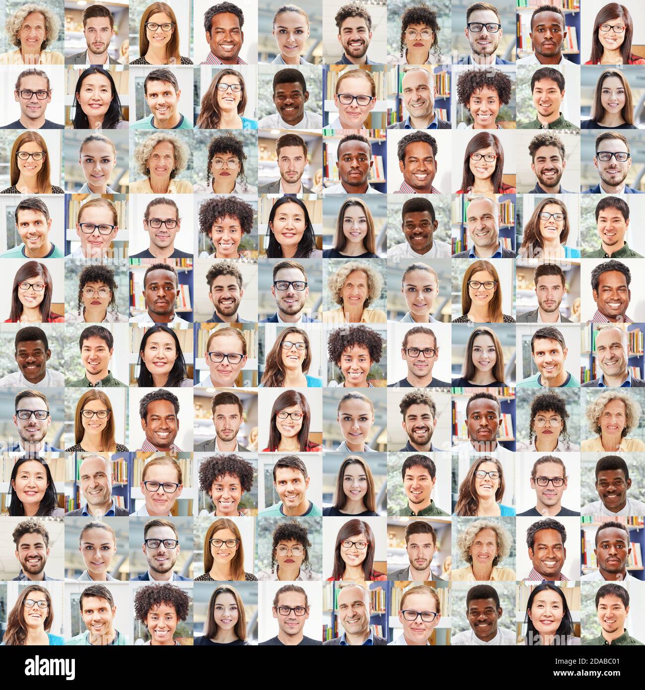 Portrait collage with business people as a business team and teamwork ...