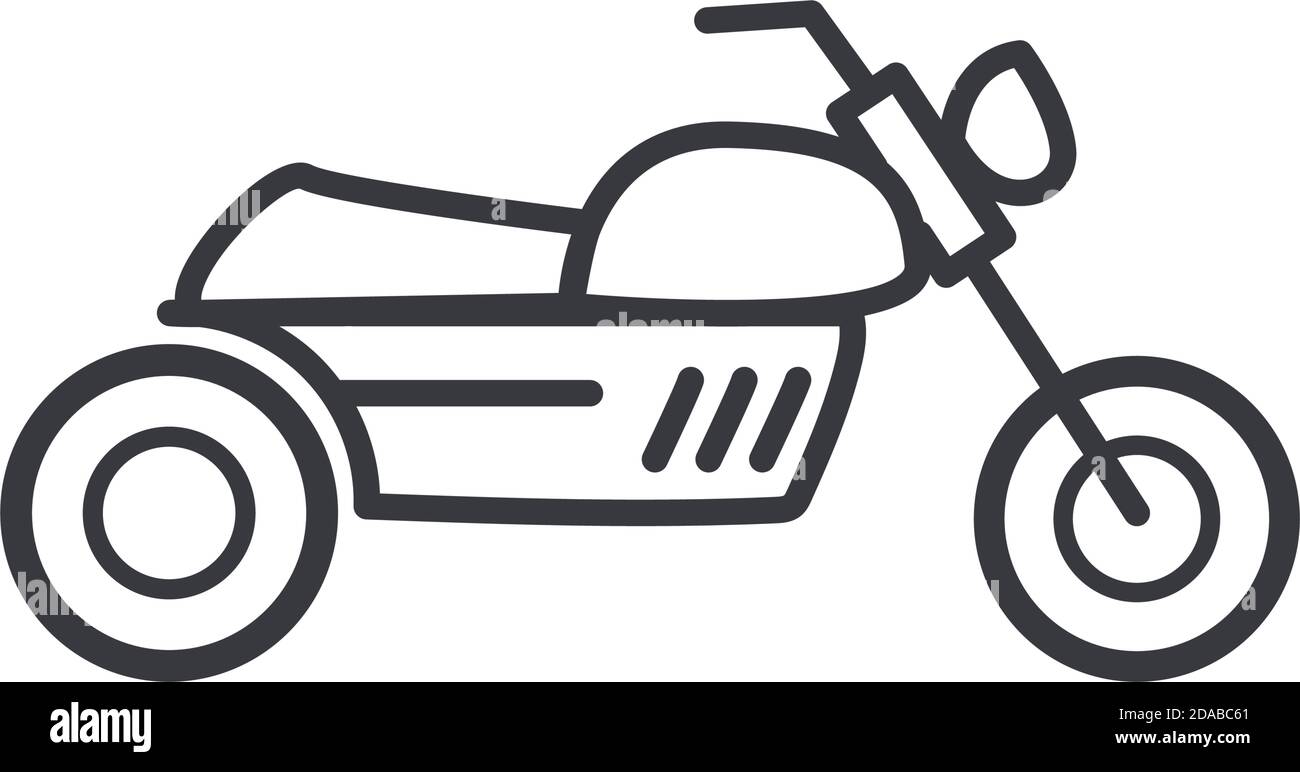 motorcycle icon transport, line style, over white background vector ...