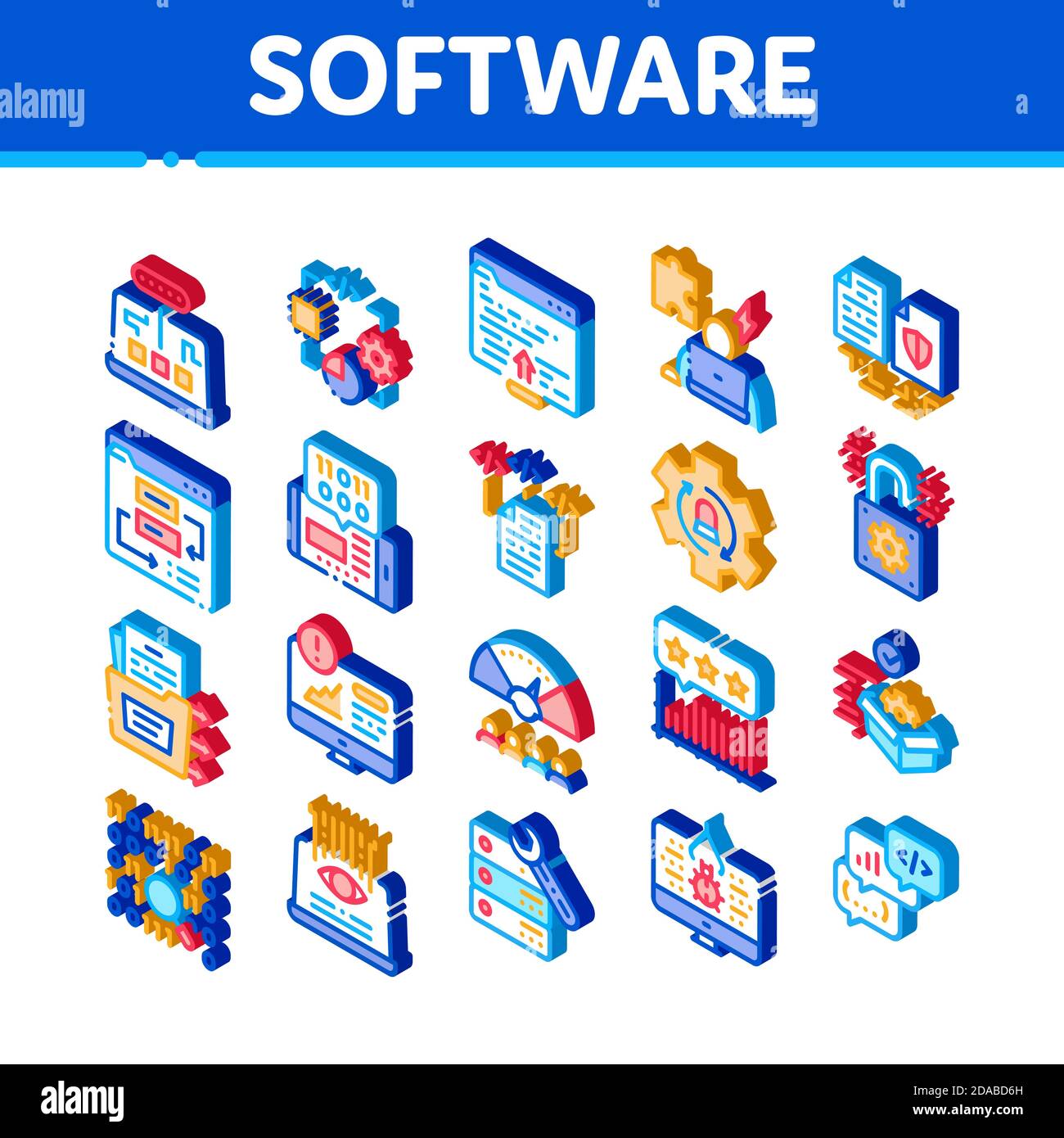Software Testing And Analysis Icons Set Vector Stock Vector Image & Art ...