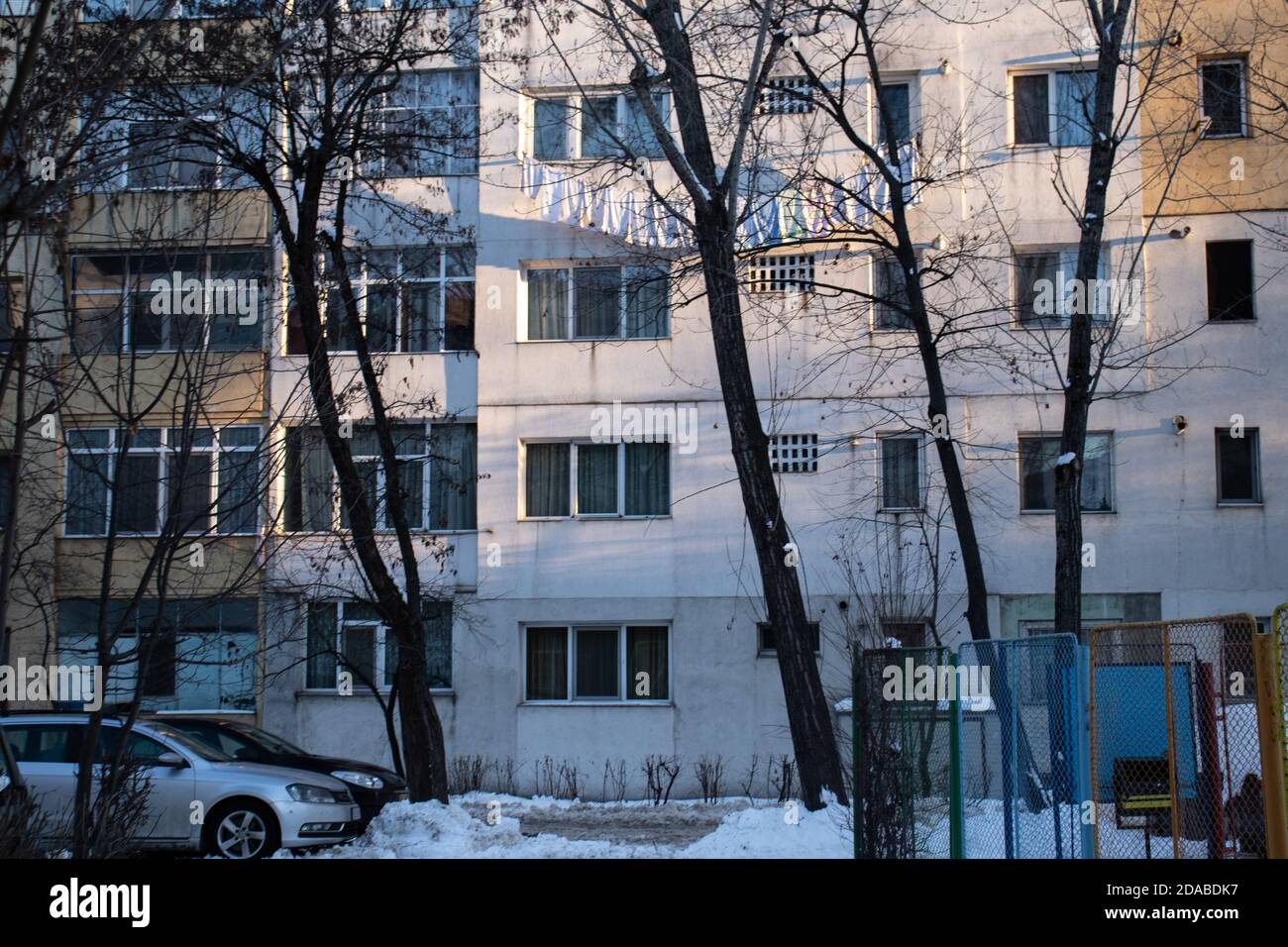 Tall building for living, beautiful sky and sunshine, human place Stock ...