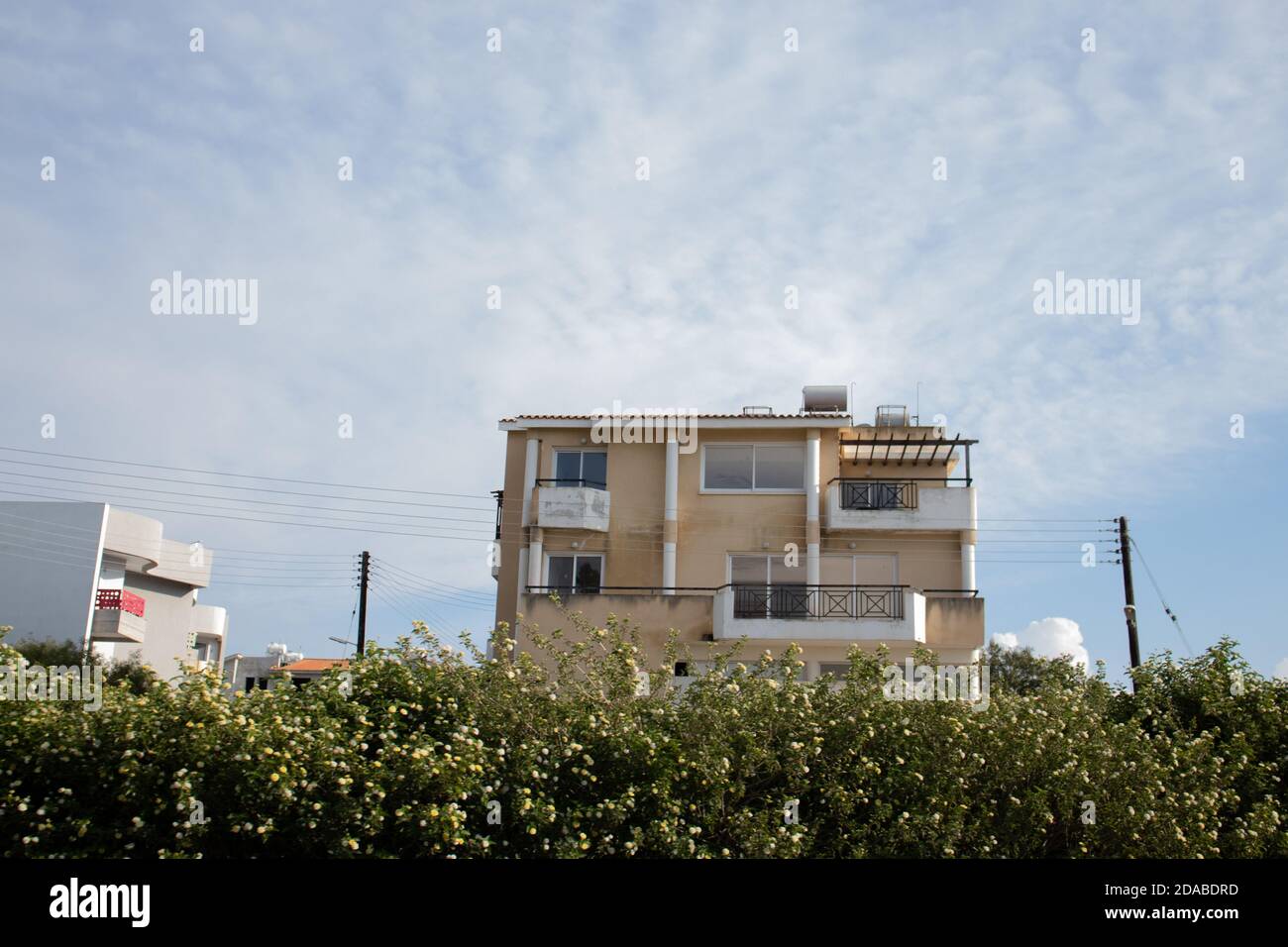 Living buildings, Cyprus Greek architecture, sunshine Stock Photo - Alamy