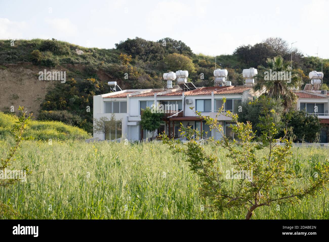 Living buildings, Cyprus Greek architecture, sunshine Stock Photo - Alamy