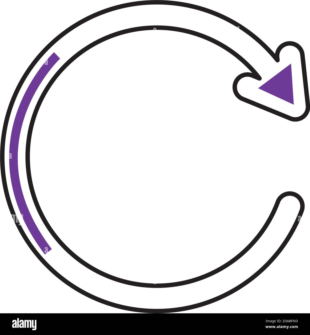 refresh arrow icon over white background, half line half color style, vector illustration Stock ...