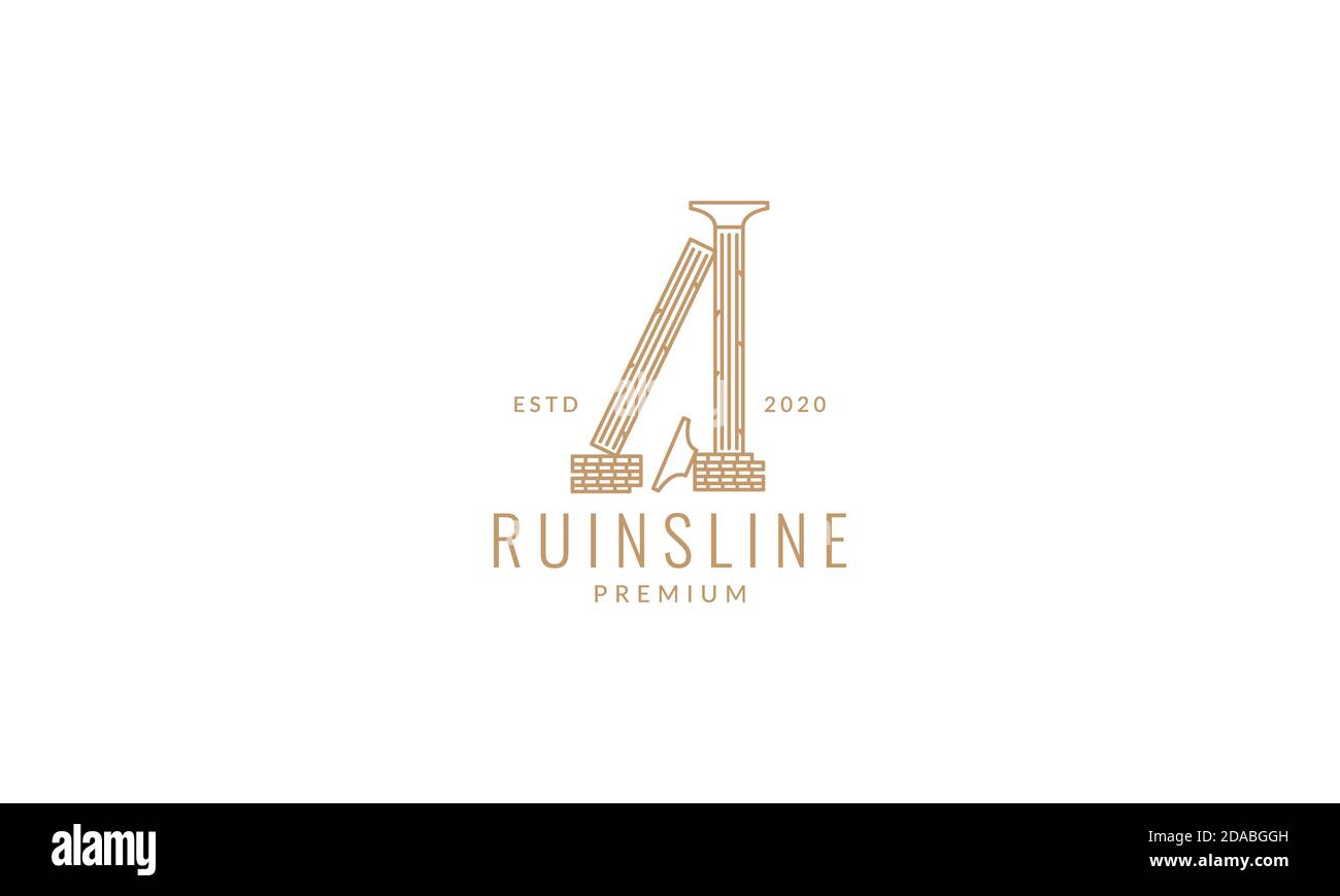 pole ruins building logo vector icon illustration design Stock Vector ...